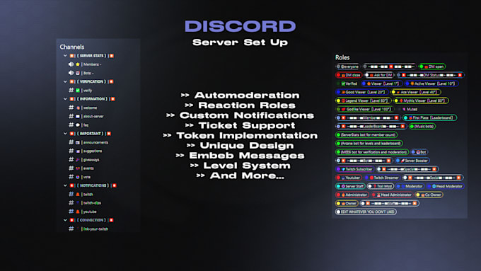 Ferai un serveur discord personnalisé pour une communication fluide et ...