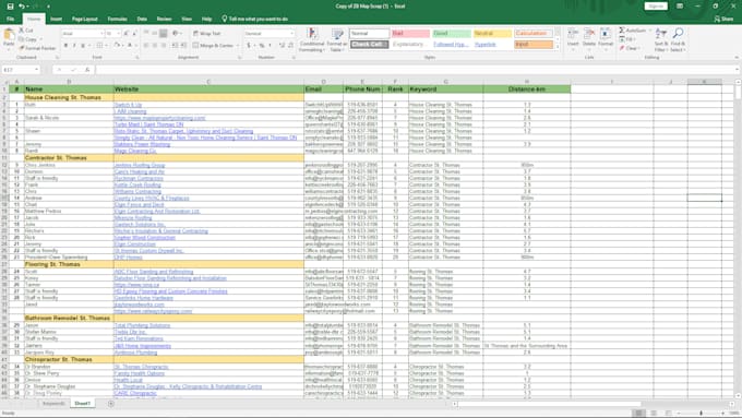 Accurate excel word data entry,mining,copy paste,web research,cold calling list by Zbeeqayyum ...