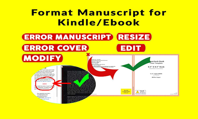 Fix error manuscript, cover, format, reformat, resize, modify, edit ...