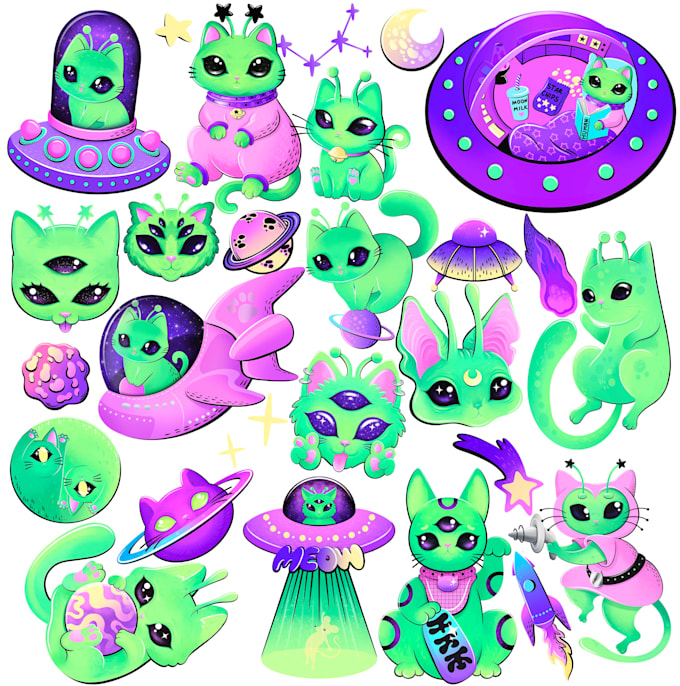 Create alien, space, scifi comic, art and illustrations by Pollypop92 ...