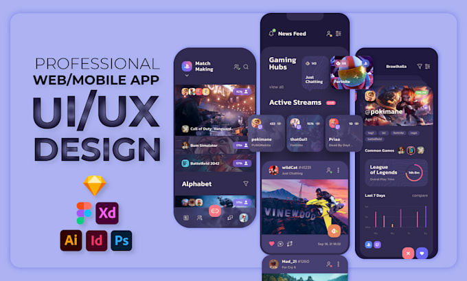 Design website ui ux or mobile app ui ux design in figma or adobe xd by ...