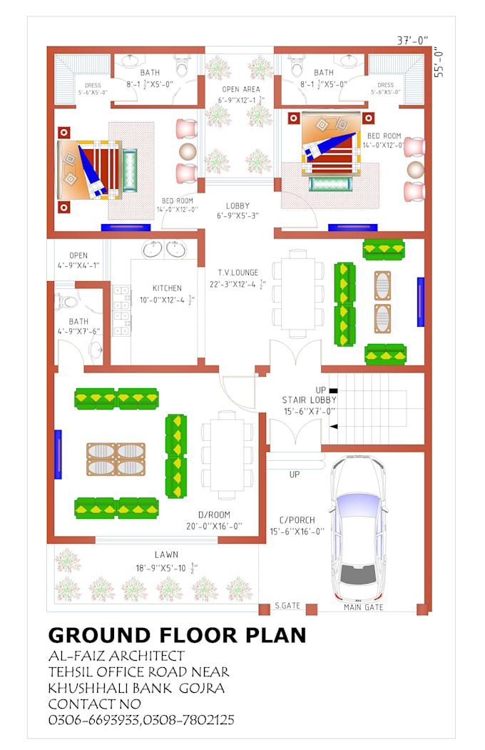 Design autocad 2d floor plan architectural floor plan by Ahmadadeel359 ...