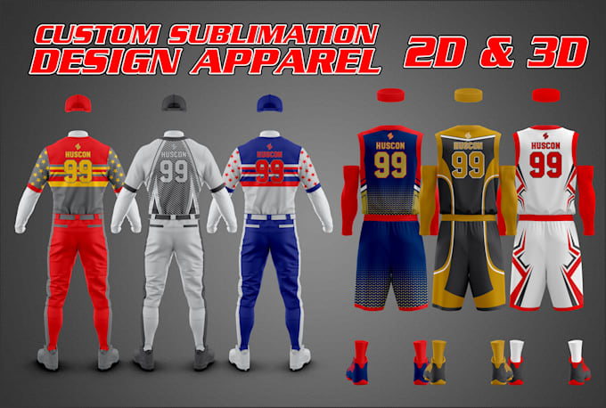 Design 3d basketball and baseball uniform mockup by Husconsports | Fiverr