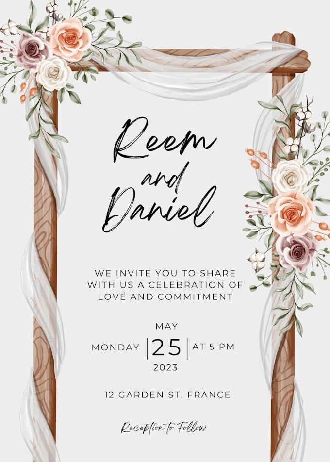 Design the most beautiful wedding invitation by Karimelhammoumi | Fiverr