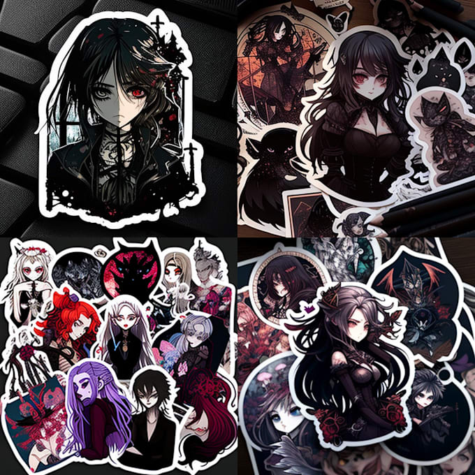 Design anime stickers for labels and merchandise by Abdelaliatrach | Fiverr