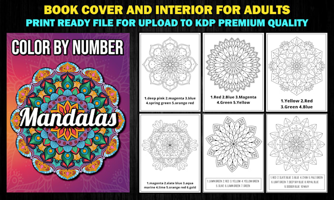 Create color by number book cover and interior pages for all by ...