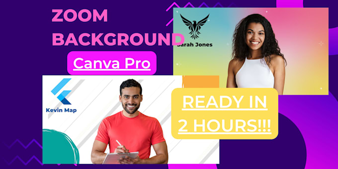 Design customized zoom virtual background with your name and logo by ...