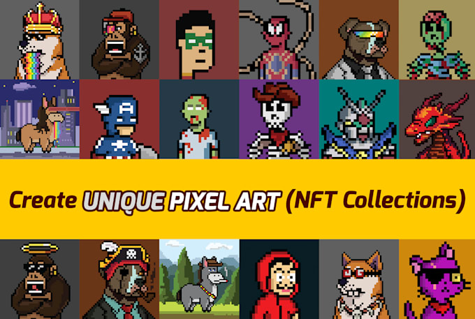 Create a pixel art nft collection for you by Mverse_studio | Fiverr