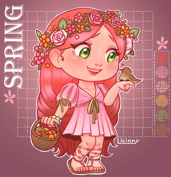 Draw cute chibi characters for you by Licinnyartz | Fiverr