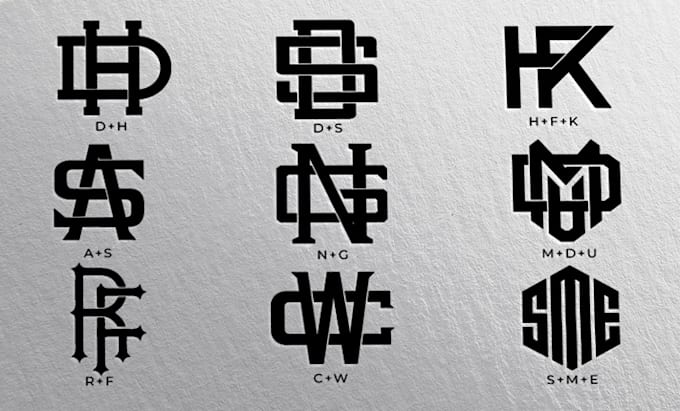 Design clean initial letter, monogram logo intersect each other by ...