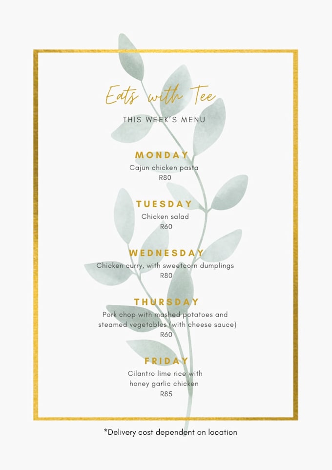 Design menus and price lists by Temwa_ | Fiverr