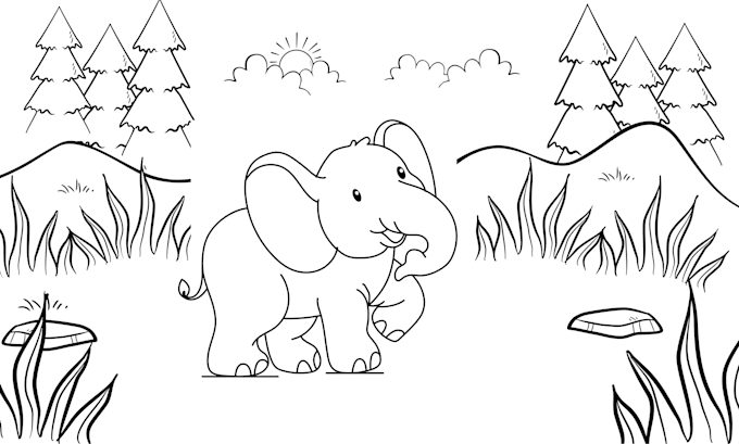 Draw coloring book page for children by Exclusive_rakib | Fiverr