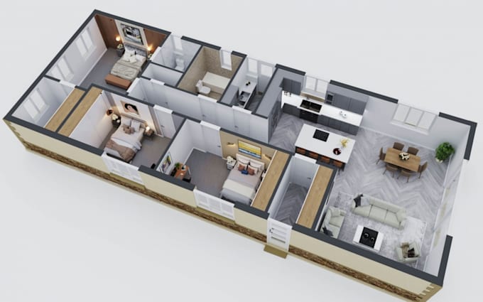 Design autocad 3d floor plan by Akas111 | Fiverr