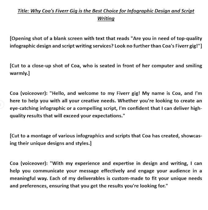 Make creative infographic design and script writing services by Gyav14 ...