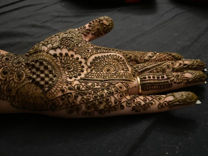 Design henna tattoos for brides, mandala, henna pot, candle, canvas ...