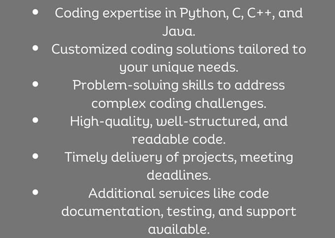 Do Custom Coding Solutions In Python C Cpp And Java By Atul2221 Fiverr