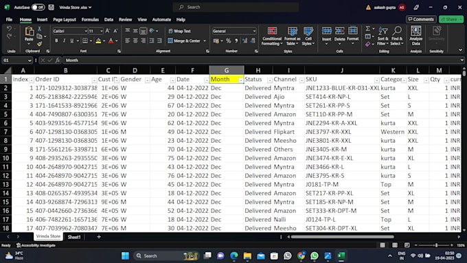 Do data analysis, cleaning, and data visualization using excel by Aakash127 | Fiverr