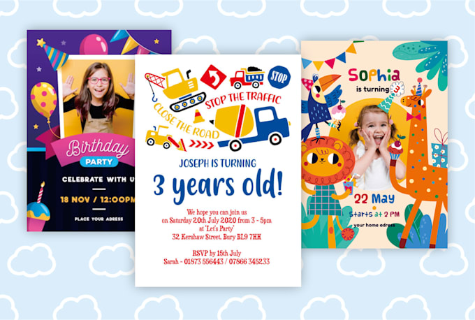 Design a cheerful birthday invitation by Marshal_aditya | Fiverr