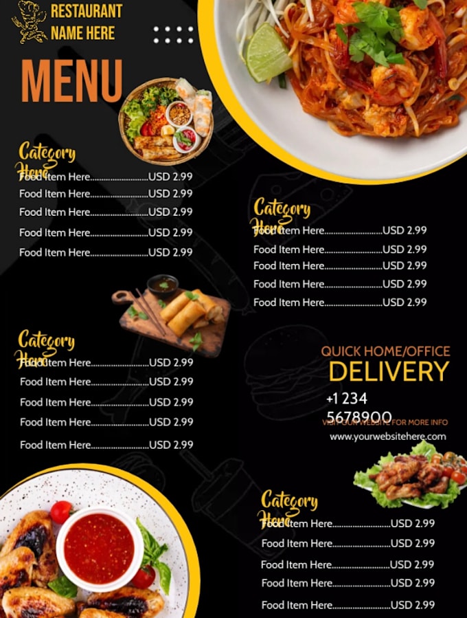 Do modern restaurant menu design high quality by Avotreserviice1 | Fiverr