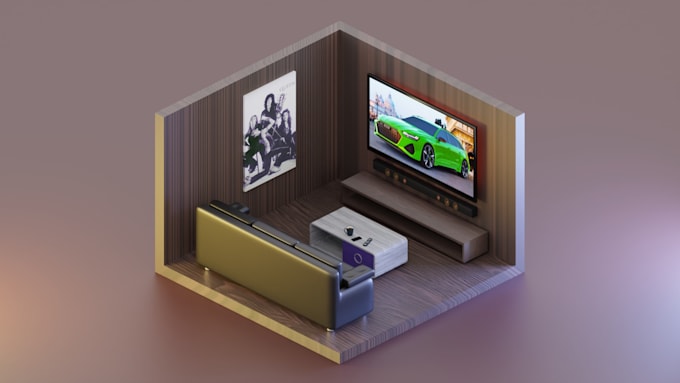 Create 3d interior isometric room for game by Dimassugiarto | Fiverr