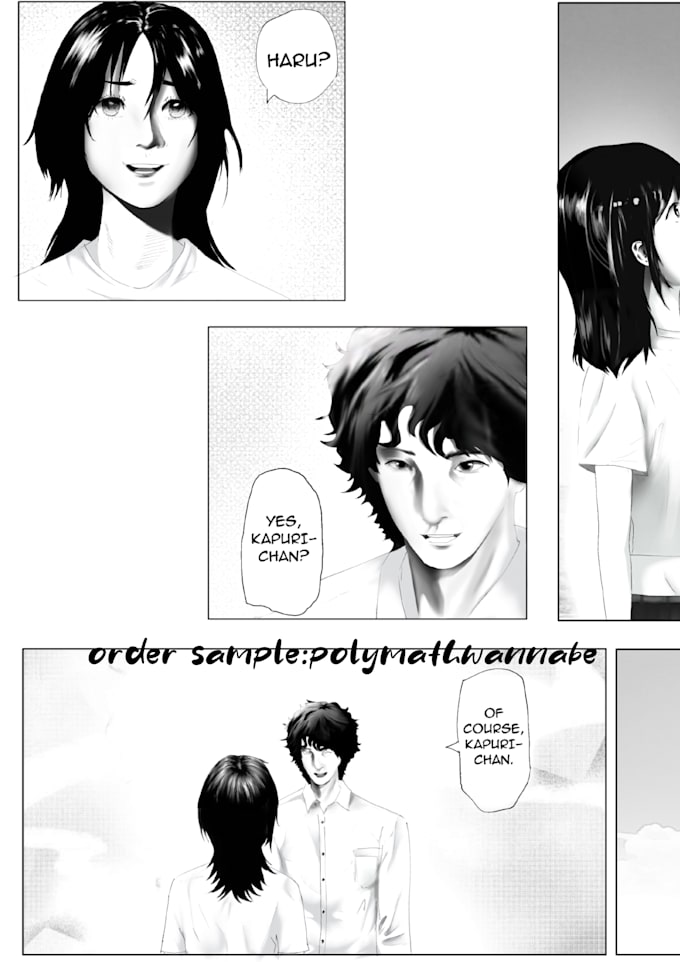 Draw realistic manga panel ,character design in manga style by ...