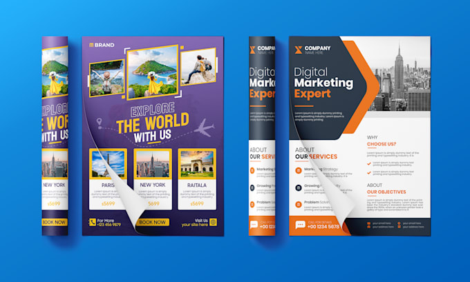 Design modern one pager, marketing flyer, media kit and corporate flyer ...