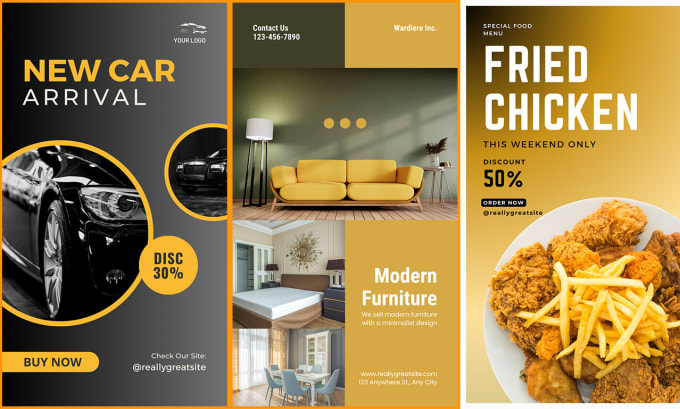 Create pinterest pins,ads poster ,facebook post by Klasrastudio | Fiverr