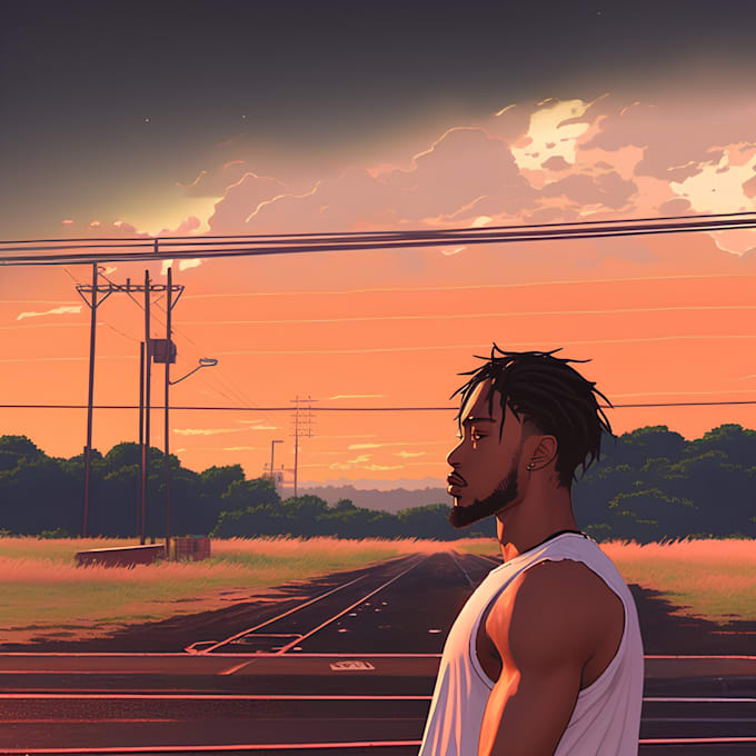 Create anime album cover art fast hiphop lofi rap emo by Lnrbussines ...