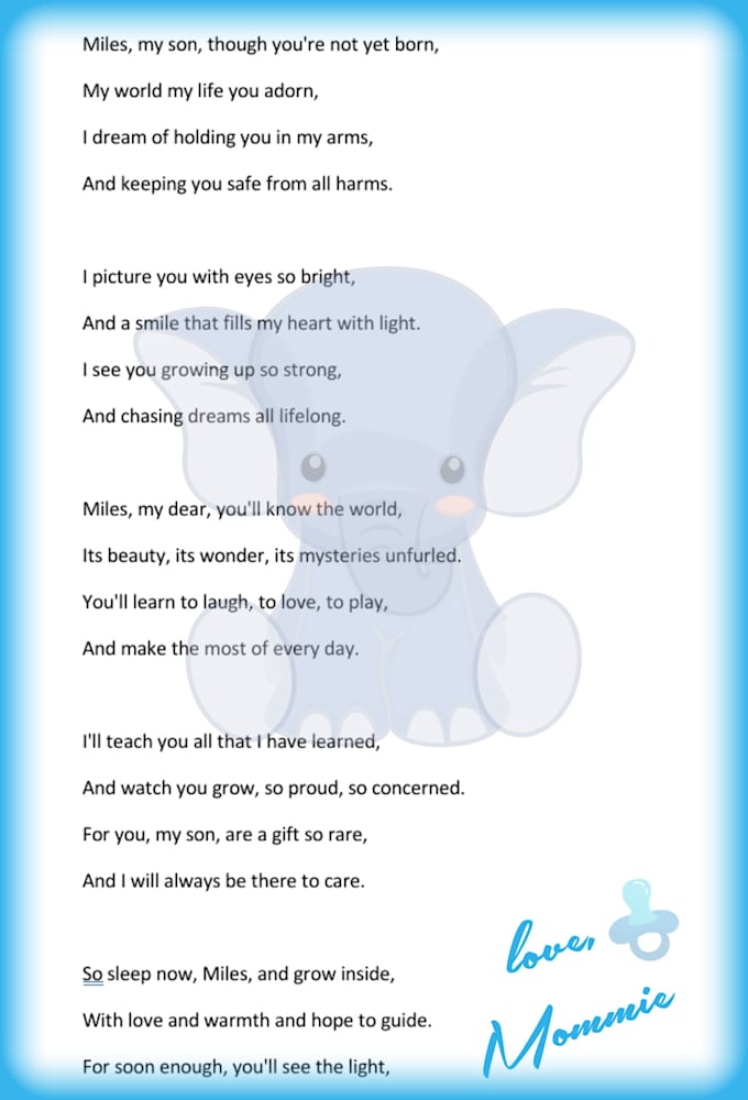 Create a personal poem using names such as your spouse kids by Artsi68 ...