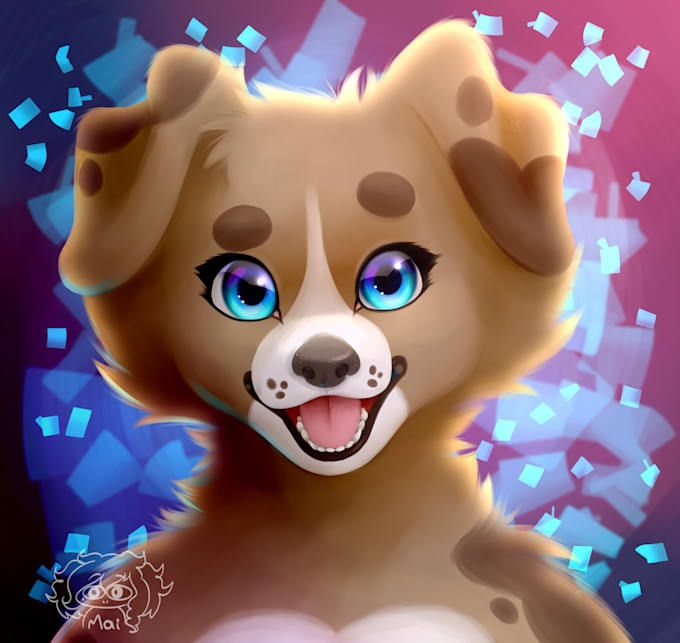Do furry characters custom illustrations on full color by Maidraw | Fiverr