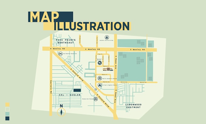 Draw a cute illustration map for you by Lisa_agustini | Fiverr