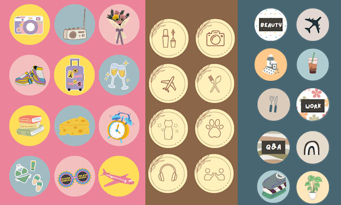 Design amazing instagram highlight story icons set by Hach22 | Fiverr