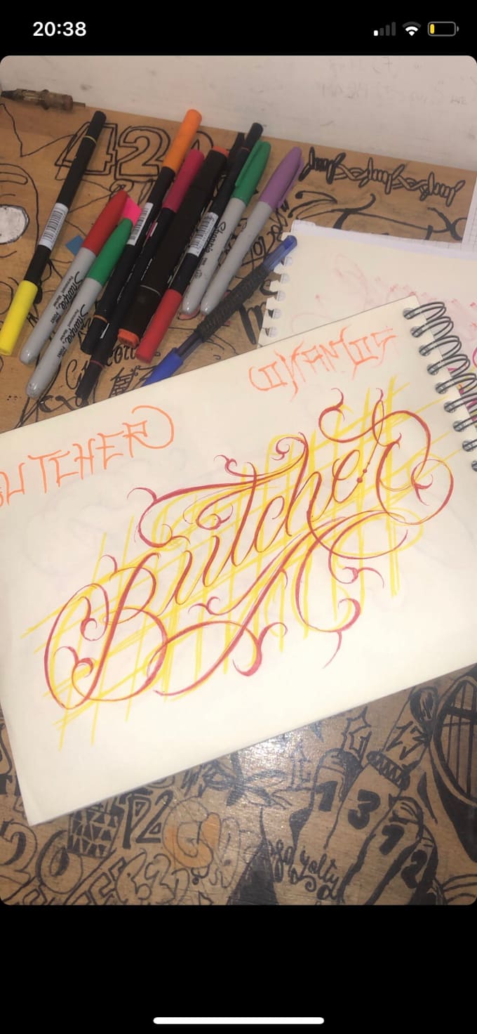 Personal lettering chicano style by Giacomo13ink | Fiverr