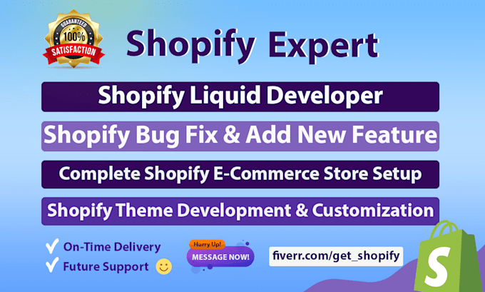 Be shopify liquid developer for shopify custom coding and shopify bug fix by Get_shopify | Fiverr