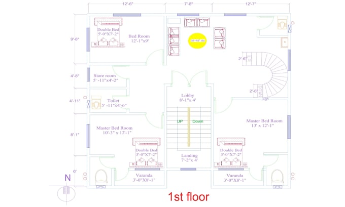 Draw floor plan by autocad 2d by Ahasanshamim | Fiverr