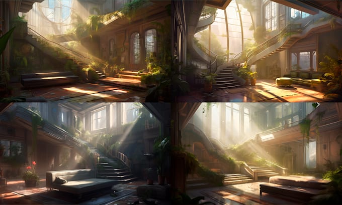 Create an environment concept art using midjourney ai by Sararoux | Fiverr