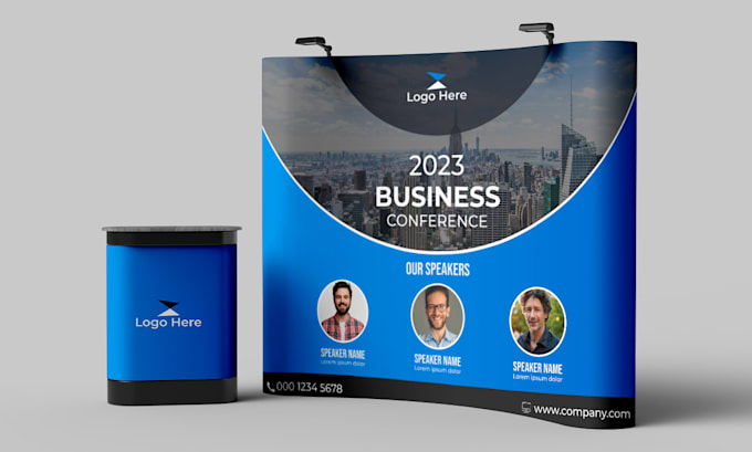 Do trade show banner, backdrop design, expo, outdoor banner, step and ...