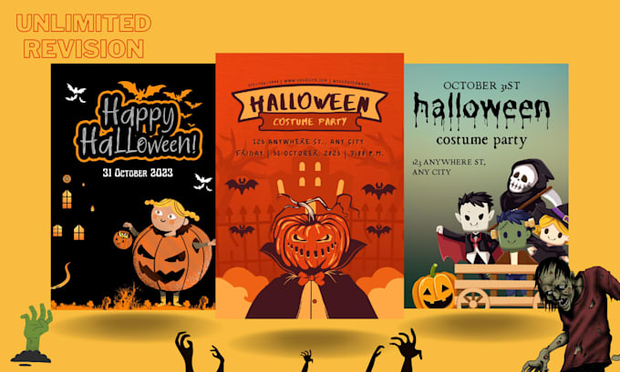 Design halloween poster or flyer in 12 hours by Ibhupendratyagi | Fiverr