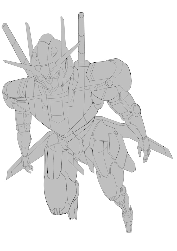 Draw amazing mecha, gundam, tokusatsu, transformer in anime style by ...