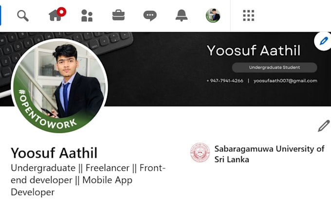 Create a professional linkedin profile for you by Yoosuf_aath | Fiverr
