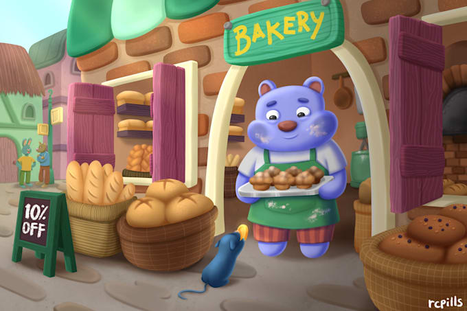 Create one painterly rendered childrens illustration by Atachristine ...