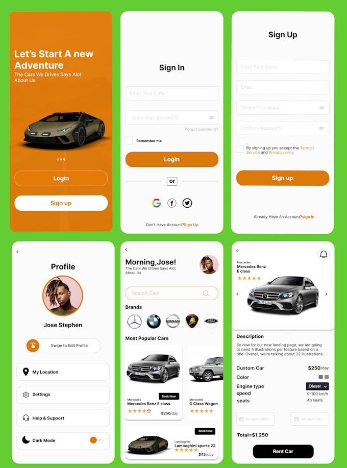 Do mobile ui design, mobile app ui ux design, by Josephstephe585 | Fiverr