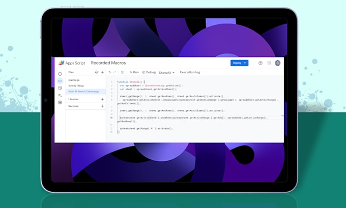 Write google sheets macros and apps scripts by Hasibur88 | Fiverr
