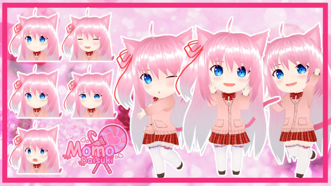 Create a custom 3d character chibi style vroid by Momodaisuki04 | Fiverr