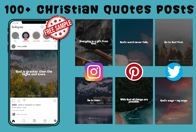 Design 120 beautiful christian quotes for instagram by Saml4zar | Fiverr