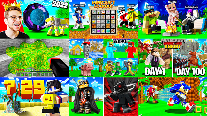 Make a professional minecraft thumbnails in 24 hours by Krvdzn | Fiverr