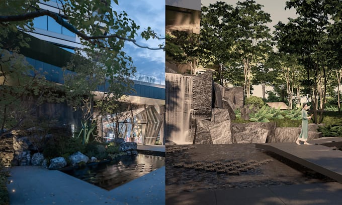 Landscape design garden design effect chart production by Wudi1518 | Fiverr