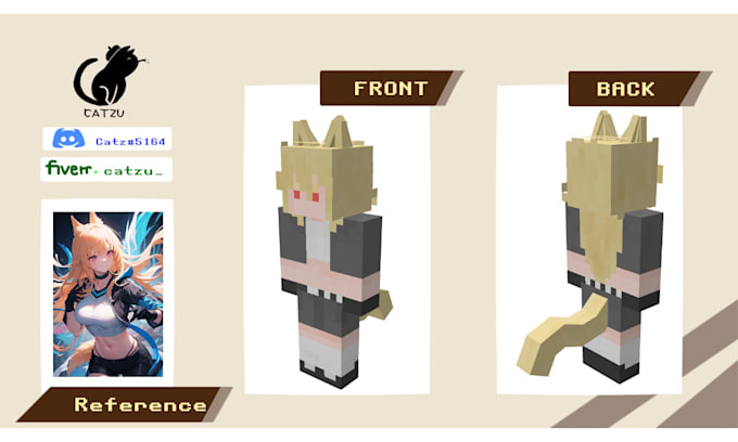 Edit or make your minecraft skin by Catzu_ | Fiverr