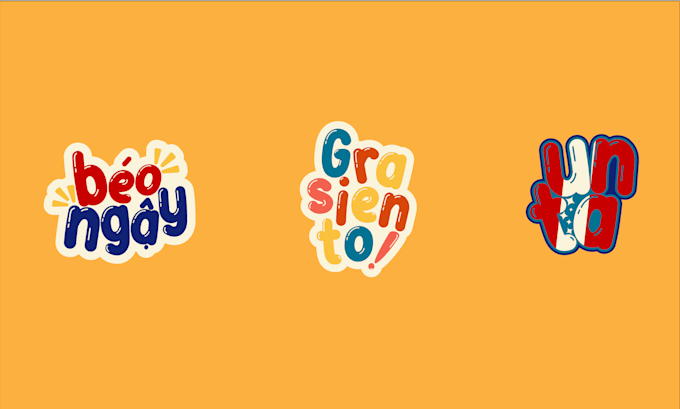 Design typography sticker in illustrator by Joerggg | Fiverr