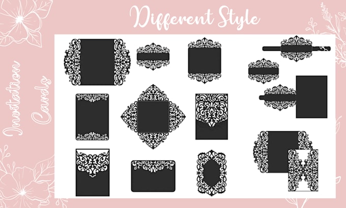 Design custom laser cut invitation card template by Alphar3x | Fiverr